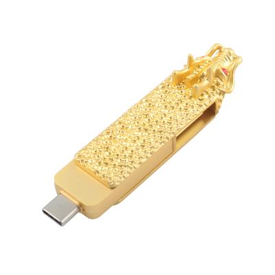 China Dragon-Shaped Type C And Usb Flash Drive With Fast Reading And Writing 3.0 usb for sale