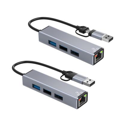 China Kompakter USB-C-Hub-Adapter Laptop-USB-Port-Erweiterung zu verkaufen