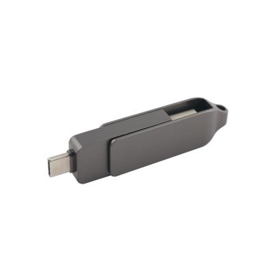China Gun Black Metal Type C USB Flash Drives Twist Shaped Fast Speed 3.0 And 3.0 for sale