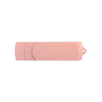 China Type C USB Flash Drives Pink Plastis With Straw Recyclables Material And Custom Logo for sale