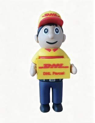 China DHL Delivery Man Person Cartoon Usb Flash Drive Made By Customer Design for sale