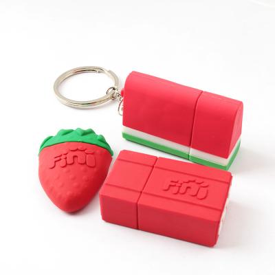 China PVC Open Mold Cute USB Stick Watermelon Strawberry Chocolate Shaped for sale