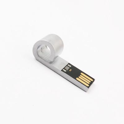 China Whistle Shaped Metal USB Flash Drive Laser Logo Silver USB 2.0 Memory Stick for sale