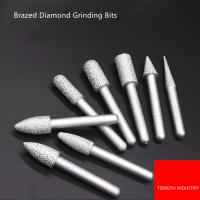 China Brazed Diamond Grinding Bits 10mm for Granite Marble Stone Die Grinder Rotary Tools for sale