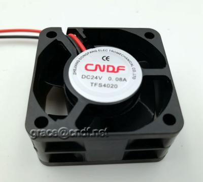 China CNDF DC brushless fan 40x40x20mm  input 24VDC output 0.12A 2.88W  6000rpm 6.69cfm cooling fan for sale