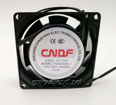 China CNDF TA8025HSL-1 110/120VAC 50/60Hz 0.14/0.13  15/11W  2800rpm air flow 17/21cfm ac axial cooling fan 80x80x25mm for sale