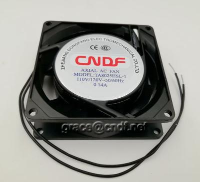 China CNDF  sleeve bearing 80x80x25mm 110/120VAC axial cooling fan motor cooling fan with 2300/2800rpm for sale