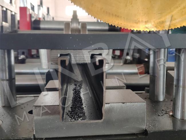 Gearbox Drive Galvanized Steel Strut Channel Roll Forming Machine With Flying Saw Cutting