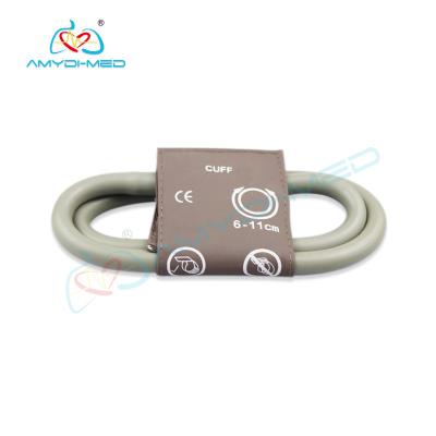 China Reusable Neonate NIBP Single Tube Cuff Brown-Bladder PU Cuff for sale