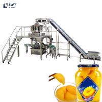 China Canned Fruit Yellow Peach Lumpy Automatic Solid Filling Machine Auto Weighing Multi Head Scale Filler for sale