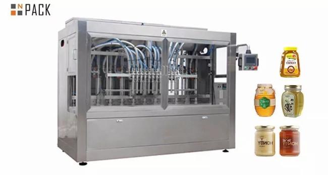 Npack Full Auto High Viscosity 4/6/8 Heads Food Shrimp Paste Sauce Honey Jar Filling Capping Machine
