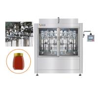 China Automatic Anti Dripping Piston Type Fruit Jam Syrup Filling Machine With Heating And Mixing Function for sale