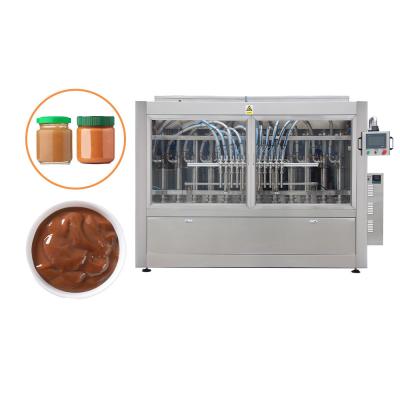 China Automatic Glass Jar Heating Filling Machine For Peanut Butter Chocolate Paste for sale