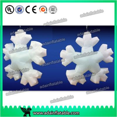 China 1.5m Inflatable Snow Flake With LED Light For Cub Christmas Event Hanging Decoration for sale