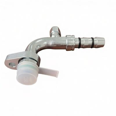China JM Eco-Friendly Flange 5-Point 90° Elbow Tube Fitting with Service Valve | Refrigeration Hose Connector for sale