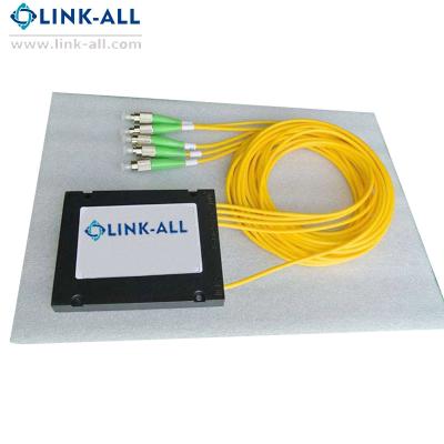 China 1x4 ABS Box Type Optical Fiber PLC Splitter Module with FC/APC connector for sale