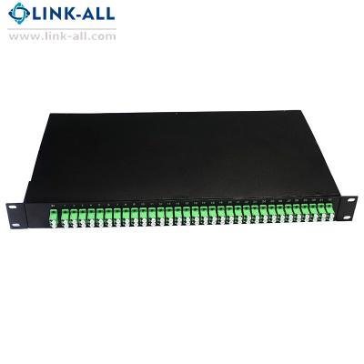 China 19 Inch 32 Port Rack Mount 1*32 Fiber Optic PLC Splitter with LC/APC connector for sale