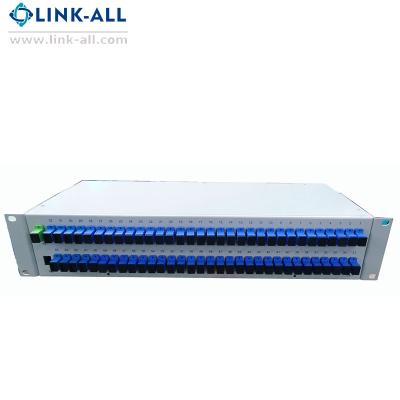 China 1x64 2U 19'' chassis optical fiber plc optic splitter for FTTH, CATV for sale