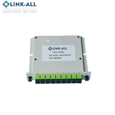 China 1x8 Plug-in Type optical fiber plc optic splitter with SC/APC UPC connector for sale