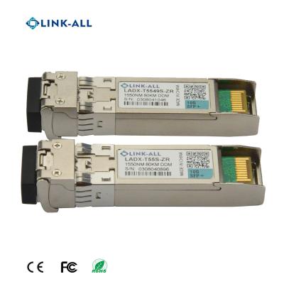 China Long Distance 10G SFP+ BIDI 1490NM/1550nm 1550nm/1490nm 80km Transceiver for sale