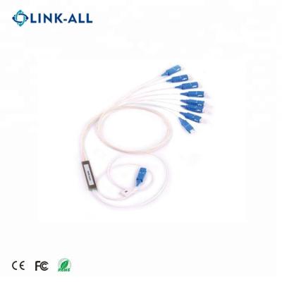 China 1*8 PLC Splitter 0.25mm Fiber Diameter Without Connector Steel Tube Package for sale