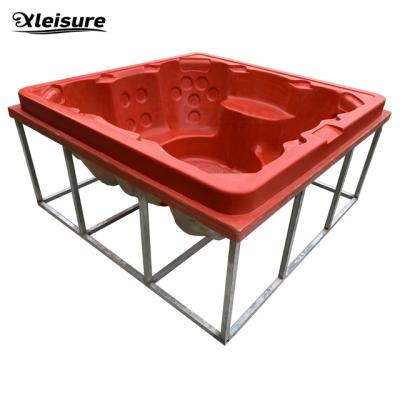 Cina 8-person all-seater square hot tub mould for wood-fired hot tub, hot tub with wood burner, hot tub with a stove bathtub in vendita