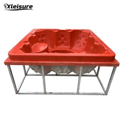 Cina 8-person all-seater square hot tub mould for wood-fired hot tub, hot tub with wood burner, hot tub with a stove bathtub in vendita