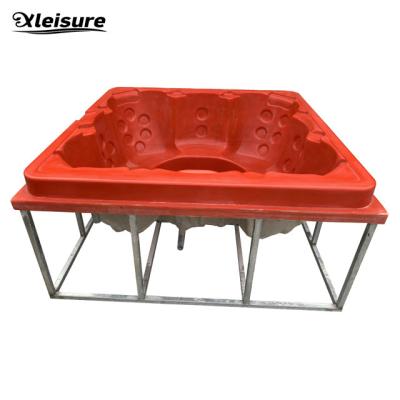 Cina 8-person all-seater square hot tub mould for wood-fired hot tub, hot tub with wood burner, hot tub with a stove bathtub in vendita
