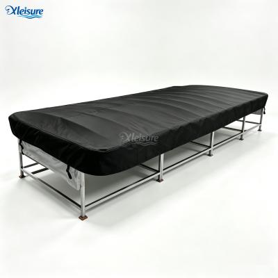 China ODM Rectangular Bathtub Roll Cover PU Leather Waterproof Thermal Insulation Folding Spa Hot Tub Dust Cover for sale