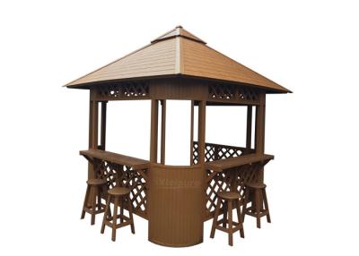 Badekurort Gazebo mit Stuhl im Schwarzen/im Brown-Farbe-Aufgabe PS-Material-Garten im Freien