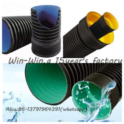 中国 二重壁の波形の管の放出ラインを作るプラスチック水ガス HDPE PP の管 販売のため