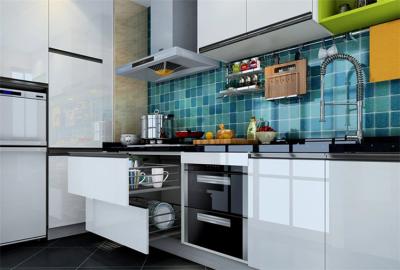 China Economy wood kitchen cabinets elegant kitchen cupboards high gloss white kitchen for sale