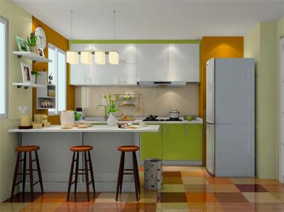 China Melamine knock down kitchen cabinet  lacquer furniture kitchen system for sale