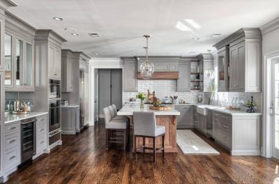 China Wooden kithcen cabinets flat pack kitchen moistureproof kitchen design for sale