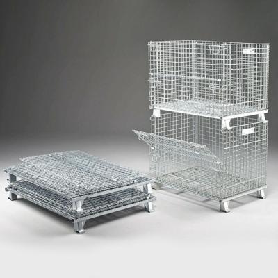 Cina Metallo resistente di stoccaggio di Mesh Cage Stacking Collapsible Logistic del cavo saldato 800kg in vendita