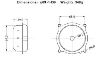 Technical diagram of airbag gas inflator
