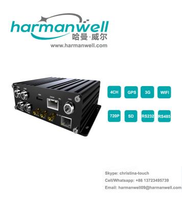 China Dual SD card H.264 Mobile 4-Channel DVR for Vehicles for sale