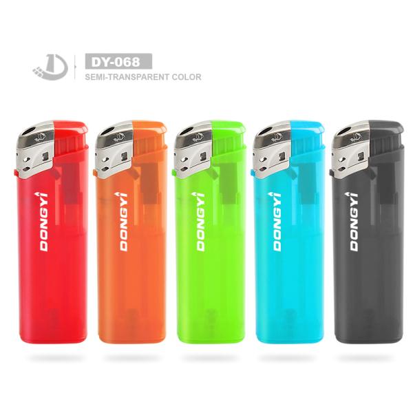 Quality Euro Standard Semi-transparent Electronic Gas Lighter with Good Price for sale