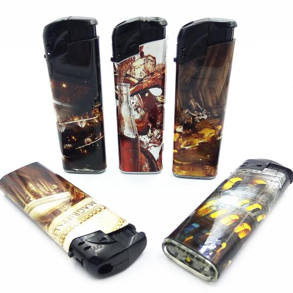 Quality Black Windcap Wrapped Labels Electric Gas Lighter for sale