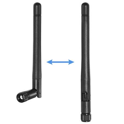 Cina Antenne senza fili di gomma a due bande di comunicazione dell'antenna 2.4GHz 5.8GHz di wifi con l'antenna maschio ad angolo retto di 3dBi SMA in vendita
