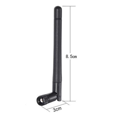 Cina Antenne senza fili di gomma a due bande di comunicazione dell'antenna 2.4GHz 5.8GHz di wifi con l'antenna maschio ad angolo retto di 3dBi SMA in vendita