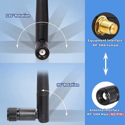 Cina Antenne senza fili di gomma a due bande di comunicazione dell'antenna 2.4GHz 5.8GHz di wifi con l'antenna maschio ad angolo retto di 3dBi SMA in vendita