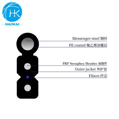 Cina FTTH 8figure Self Supporting Outdoor Drop Fiber Optical Cable Nero con filo d'acciaio in vendita