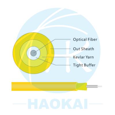 Cina 2 Core Duplex 8 Tipo Cable Interiore in Fibra Ottica GJFJV impermeabile 1000m 2000m in vendita