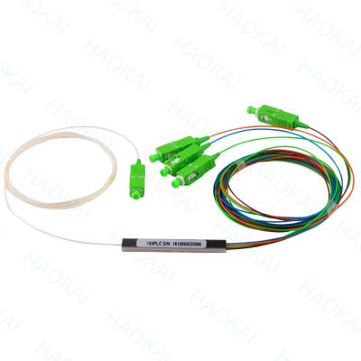 China Mini 1x8 PLC Splitter Steel Tube SC APC UPC Fiber Optic Splitter for sale