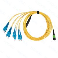 China 12core Multimode Fiber Optic Patch Cord With MPO LC Connector for sale