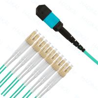 China 12core Multimode Fiber Optic Patch Cord With MPO LC Connector for sale