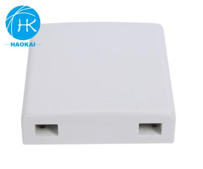 Cina 2port Indoor FTTH Faceplate Box Desktop SC LC UPC 86type Mini Fiber Optic Rosette Box in vendita