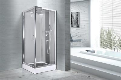 中国 正方形 900 x 900 の浴室のシャワーの小屋の白い ABS 皿のクロム プロフィール 販売のため