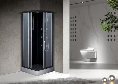 Cina Square Bathroom Shower Cabins Grey Acrylic ABS Tray Black aluminium in vendita
